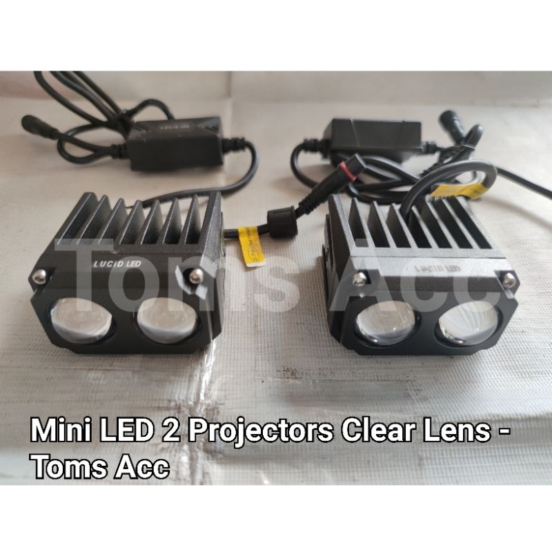 Jual Mini LED Projectors 2 Mata Clear Lens Lampu Grill DRL Two Beams Hi ...