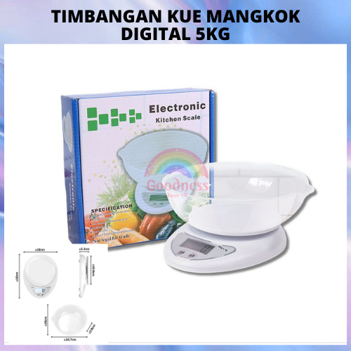 Jual Timbangan Dapur Digital MANGKOK / Timbangan Kue 5KG | Shopee Indonesia