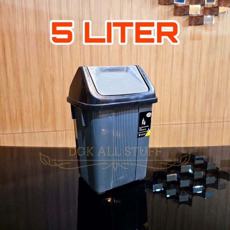 Jual Tong Tempat Keranjang Sampah Goyang Dorong Bertutup Tutup Segi Plastik 5 L 5L 5 Liter Nomor ...