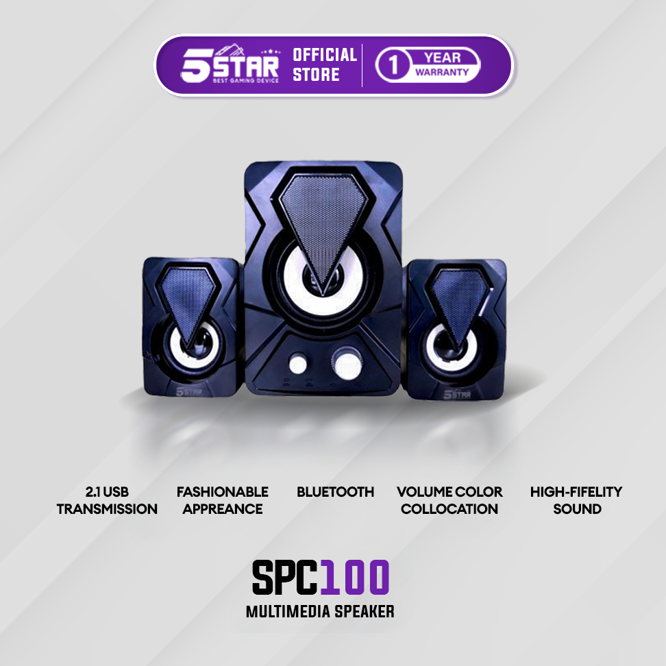 Jual 5STAR SPC100 MULTIMEDIA SPEAKER HiFI Sound RGB Lights For Android, PC & Laptop | Shopee ...