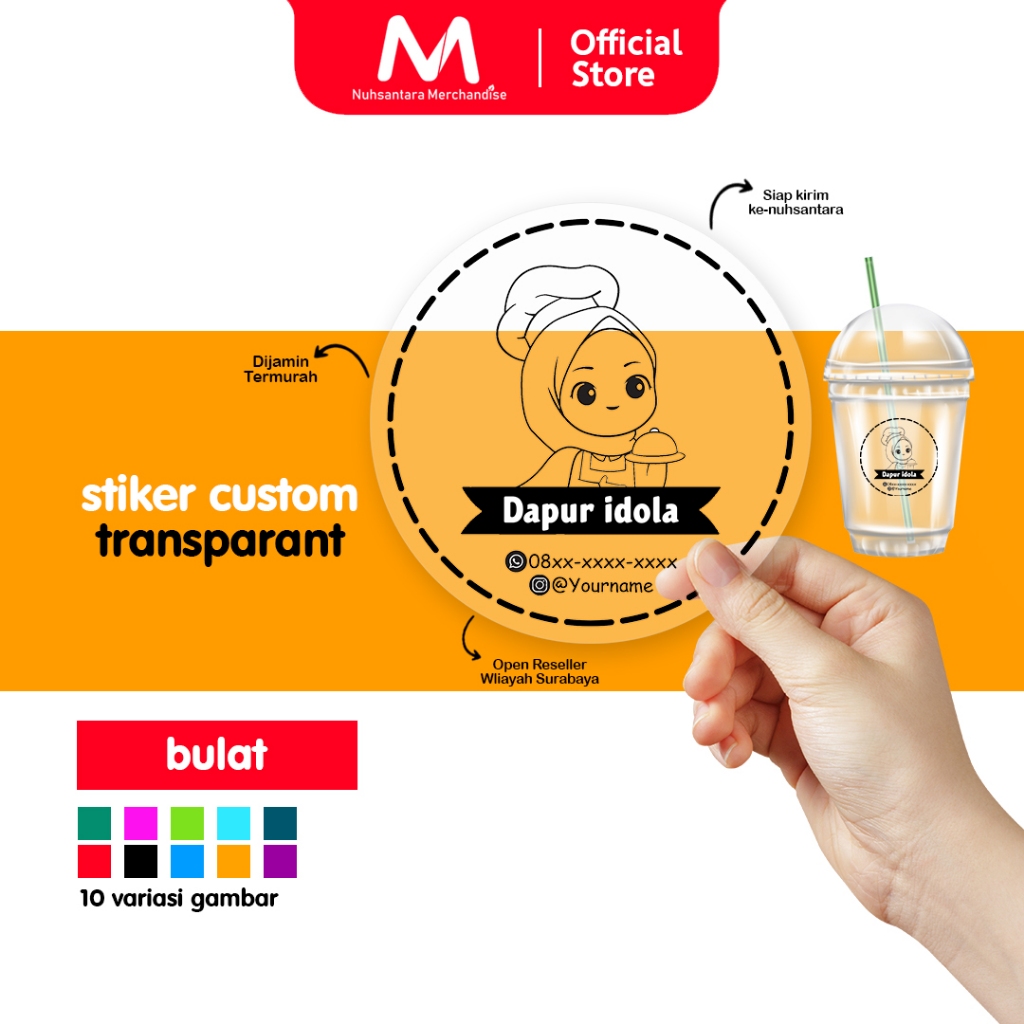 Jual CETAK STIKER TRANSPARANT ANTI AIR - CUSTOM STICKER VINYL BULAT ...