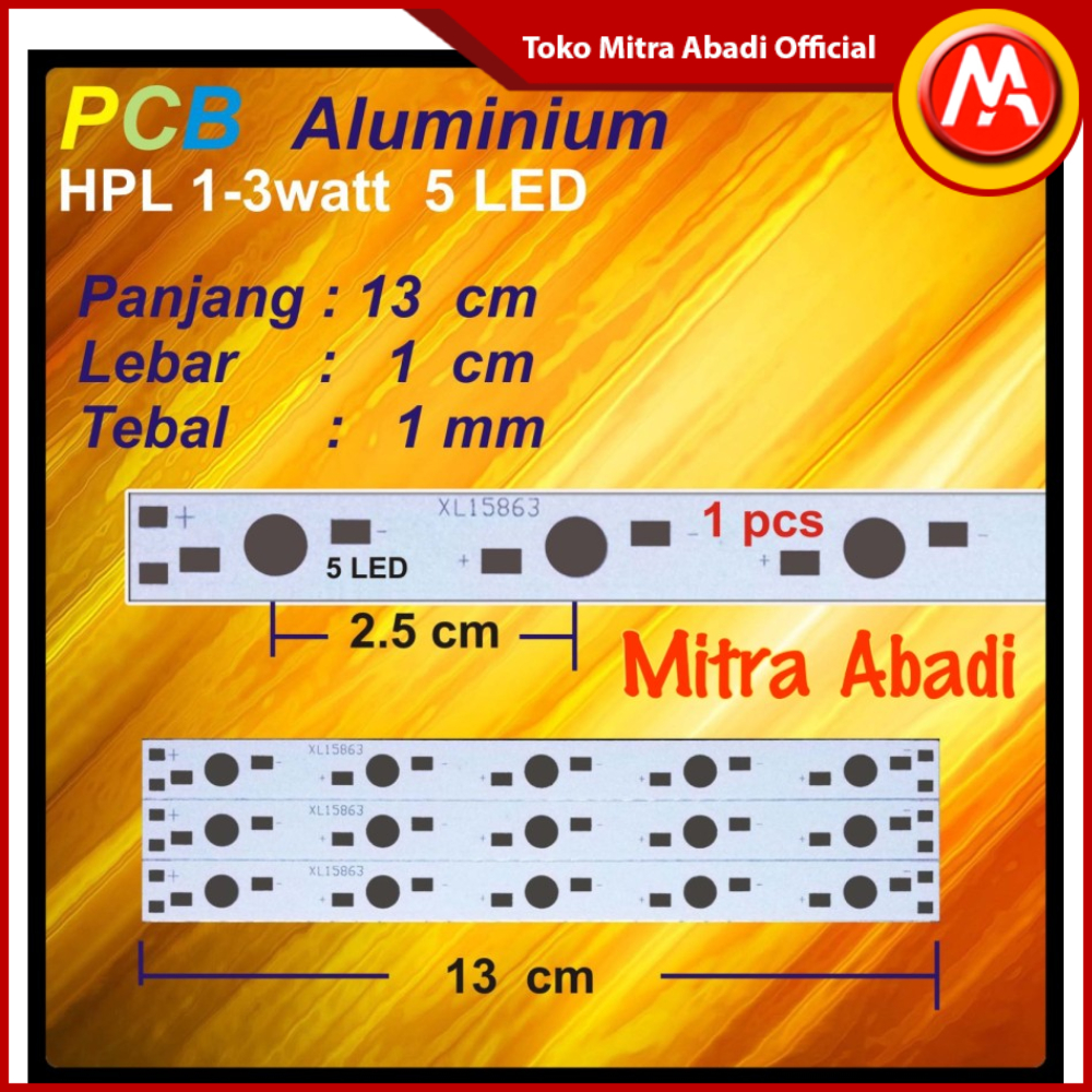 Jual Long Aluminium PCB HPL 5 Watt/Papan PCB Aluminium HPL 5 Watt ...