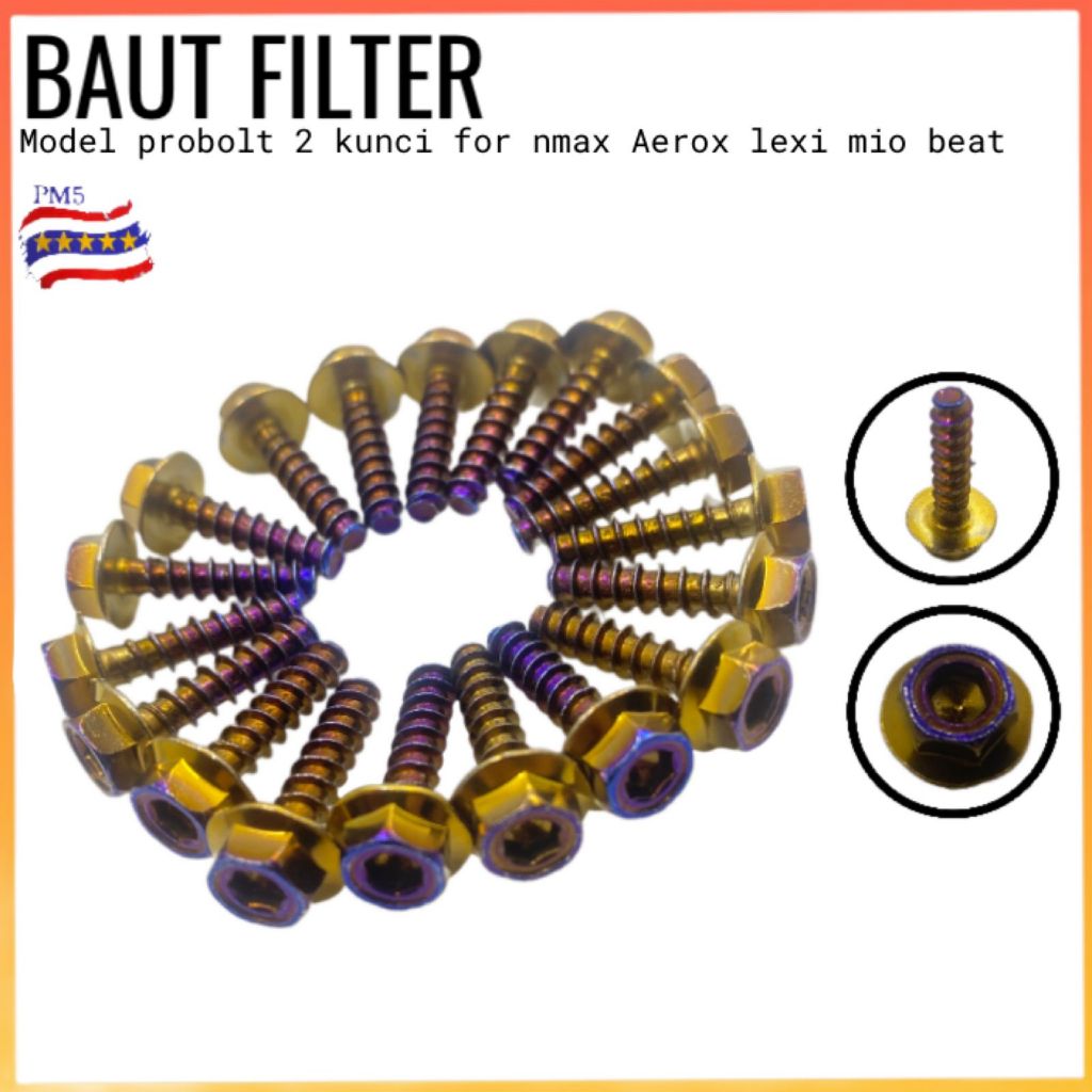 Jual baut filter probolt baut filter udara model 2 kunci pnp motor nmax ...