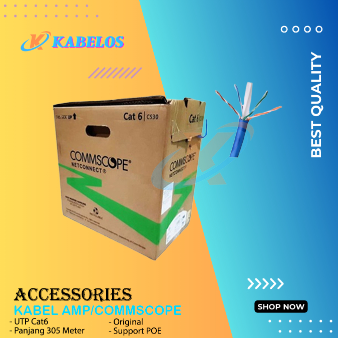 Jual Commscope/AMP UTP Cat 6 UTP Cable Data Cat 6 AMP Original | Shopee ...