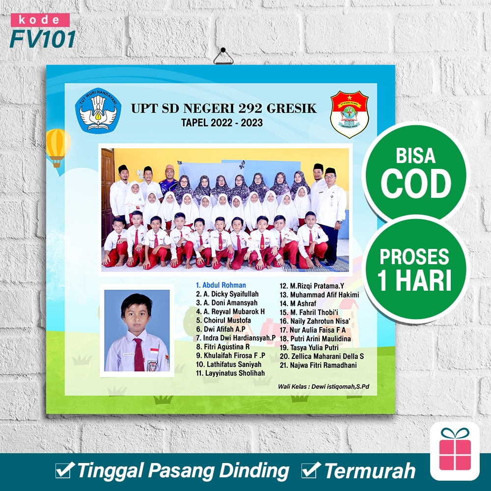 Jual Cetak Frame Foto Vandel Papan mdf Wisuda, Perpisahan Kelas/Sekolah ...