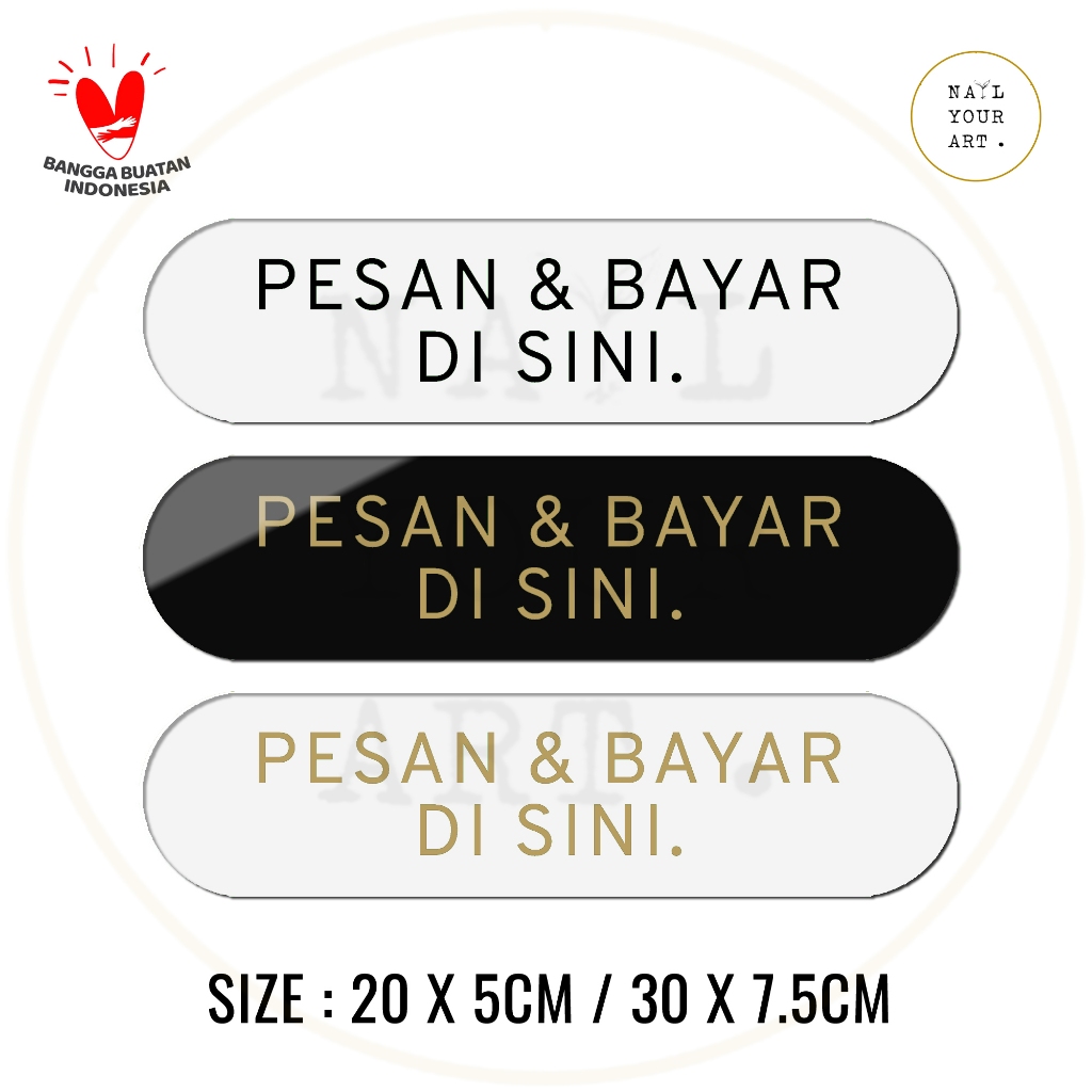 Jual Sign Akrilik Tempel PESAN & BAYAR DI SINI ROUND - Nail Your Art ...
