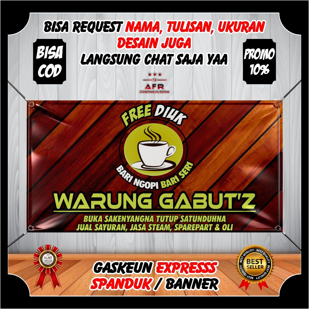 Jual Spanduk Warkop Warung Kopi / Banner Warkop Bisa Custom Suka Suka ...