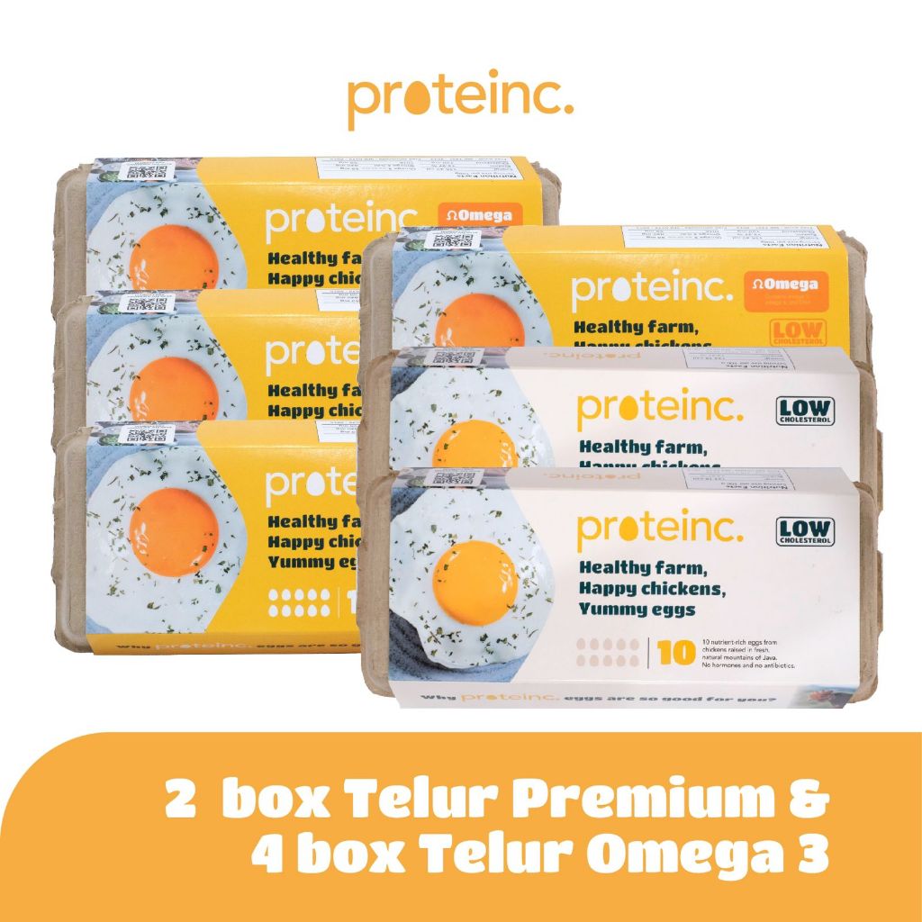 Jual Proteinc. Fresh Eggs Premium (4 Pack) & Omega 3 Telur Ayam Negeri ...