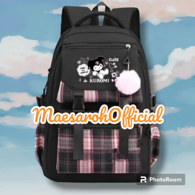 Jual BANYAK BONUSNYA Tas Ransel Korea Kuromi Sanrio Cinnamorol 5in1 Tas Ransel Sekolah Anak ...