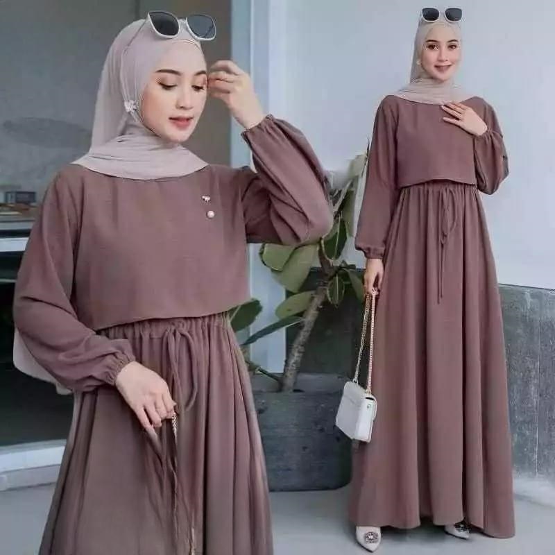 Jual Nafisa Maxi Set 2in1 Inner dan Outer Crop Atasan Pisah Bahan ...