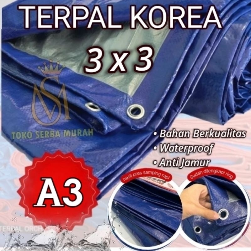 Jual TERPAL PLASTIK A3 UKURAN 3X3 Meter Merk CAP GAJAH MAS,Kuat dan ...