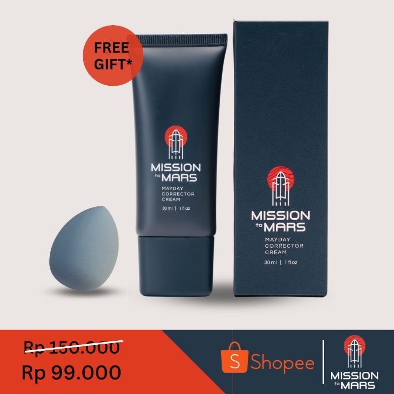 Jual MEDIUM - MISSION TO MARS Mayday Corrector Cream(free beauty sponge ...