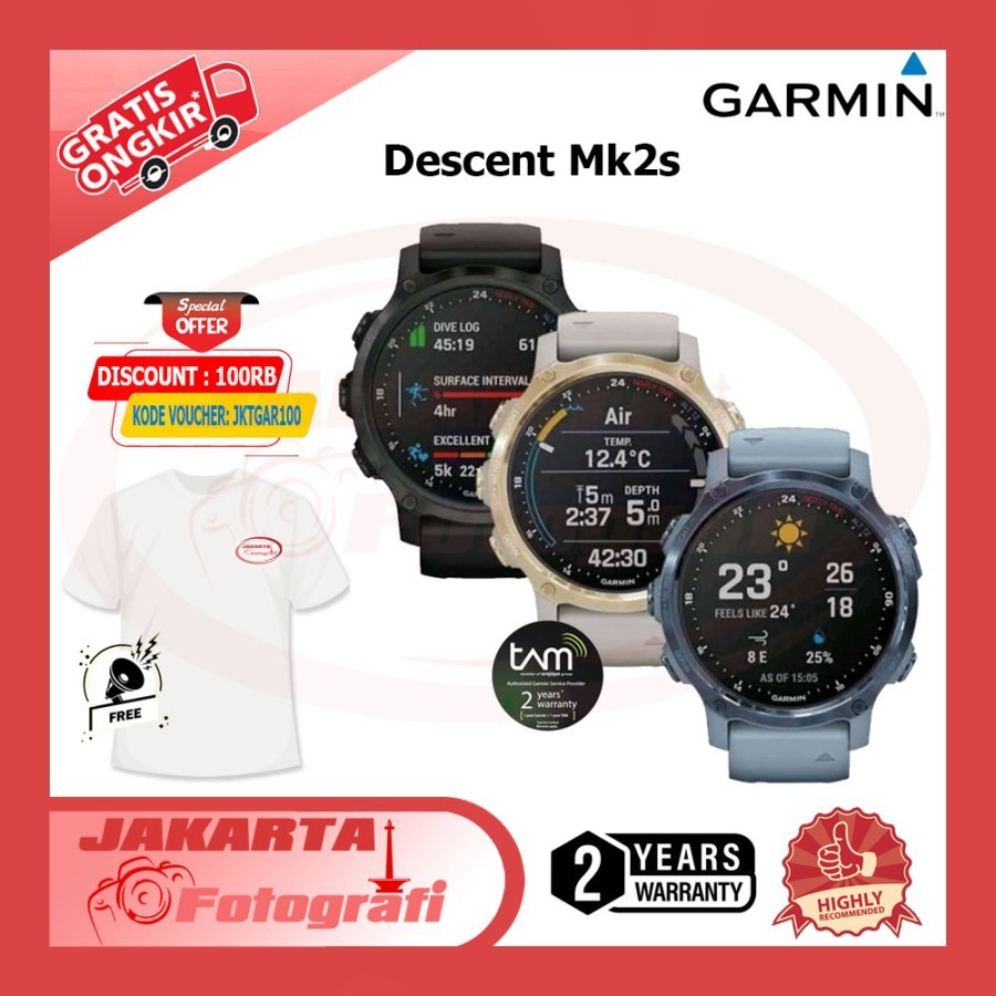 Jual Garmin Descent Mk2s / Mk2 S Diving Watch Divecomp Garansi Resmi ...