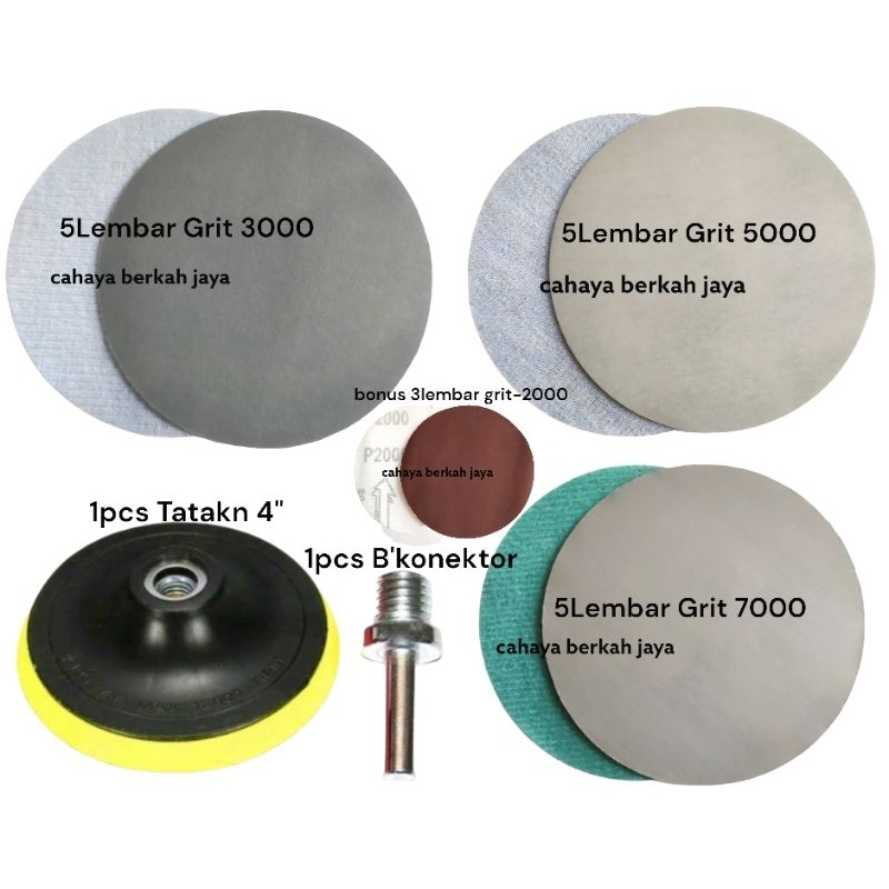 Jual PAKET AMPLAS 4"/15PCS + 1PCS TATAKAN + 1PCS KONEKTOR/BONUS 3PCS ...
