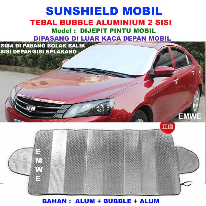 Jual (TEBAL Double Aluminium) Sun Shade Shield Sunshield Sunshade Krey Pelindung anti Panas UV ...