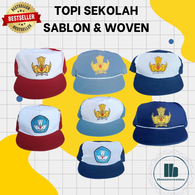 Jual Topi Sekolah SD SMP SMA SABLON & WOFEN | Shopee Indonesia