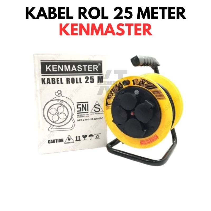 Jual Kabel rol 25 Meter - Stop kontak rol 4 Lubang 25 M Kenmaster ...