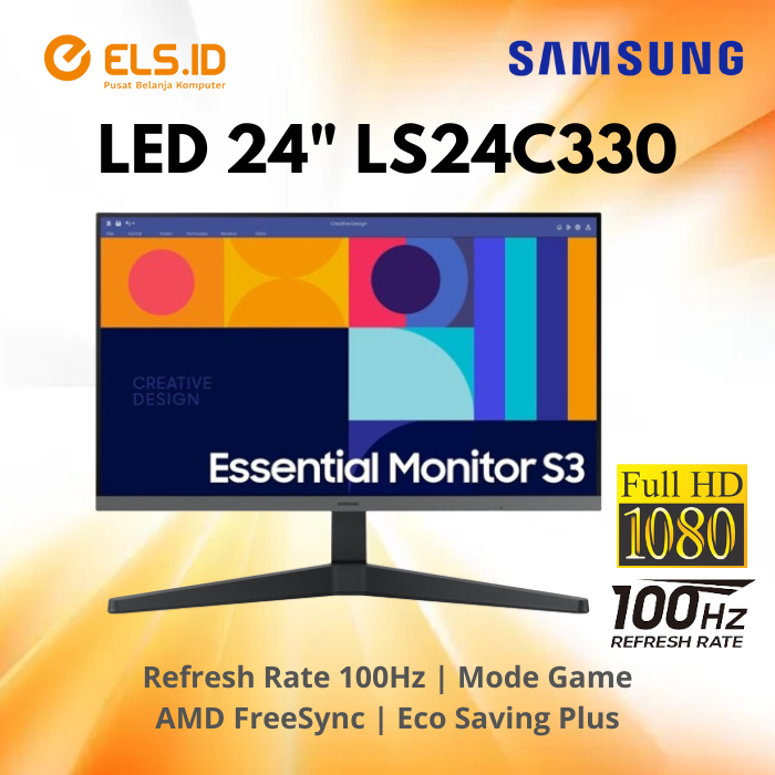 Jual Monitor Samsung LED LS24C330 24" FHD IPS 100Hz FreeSync | Shopee ...