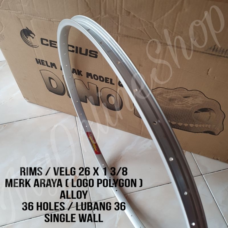 Jual Rims Velg 26 x 1 3/8 Araya Alloy Etrto 590 Sepeda CTB Polygon ...
