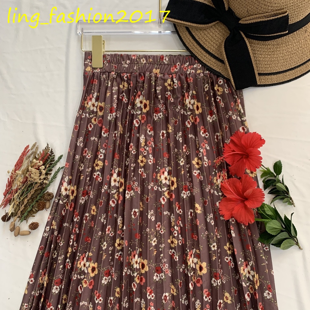 Jual ROK PLISKET WANITA KOREAN STYLE/ROK PLISKET PAYUNG MOTIF BUNGA ...