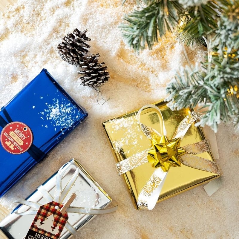 Jual Kertas Kado Metalik Emas Mas Silver Banyak Warna | Shopee Indonesia