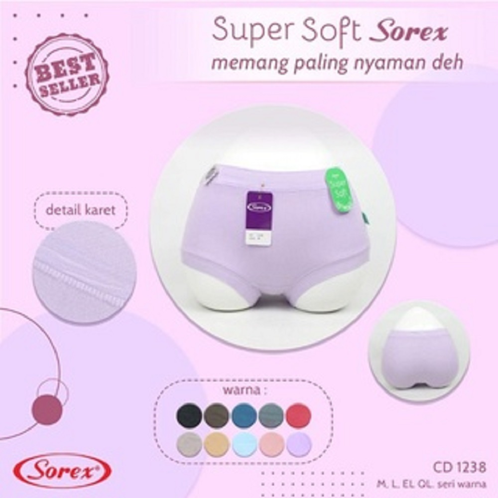 Jual Celana Dalam Wanita Maxi Super Soft Sorex / CD Cewek Super Soft Sorex 1238 | Shopee Indonesia