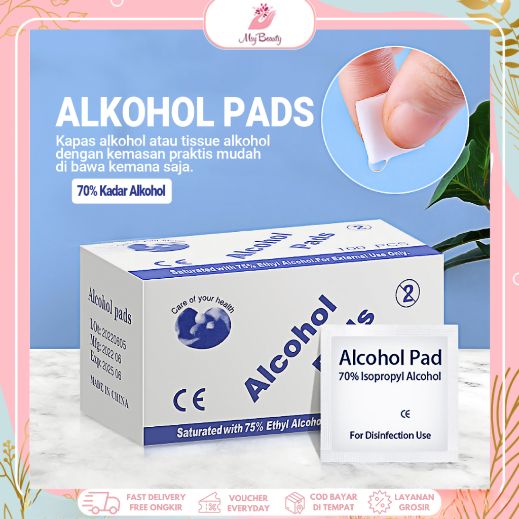 Jual MSY Pads Kapas Pembersih Cat Kuku / Isi 100Pcs Tissue Alkohol ...