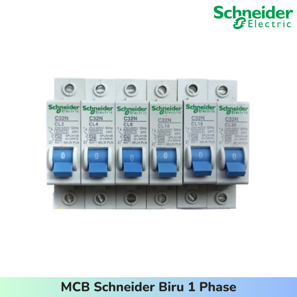Jual MCB Schneider Biru SPLN Baru 1P 2A 4A 6A 10A 16A 20A 25A 35A | Shopee Indonesia