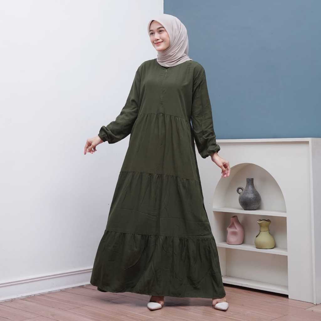 Jual Hanum Dress Homey Dress Rayon Twill Polos Gamis Susun Rayon Gamis Wanita Kekinian Busui ...