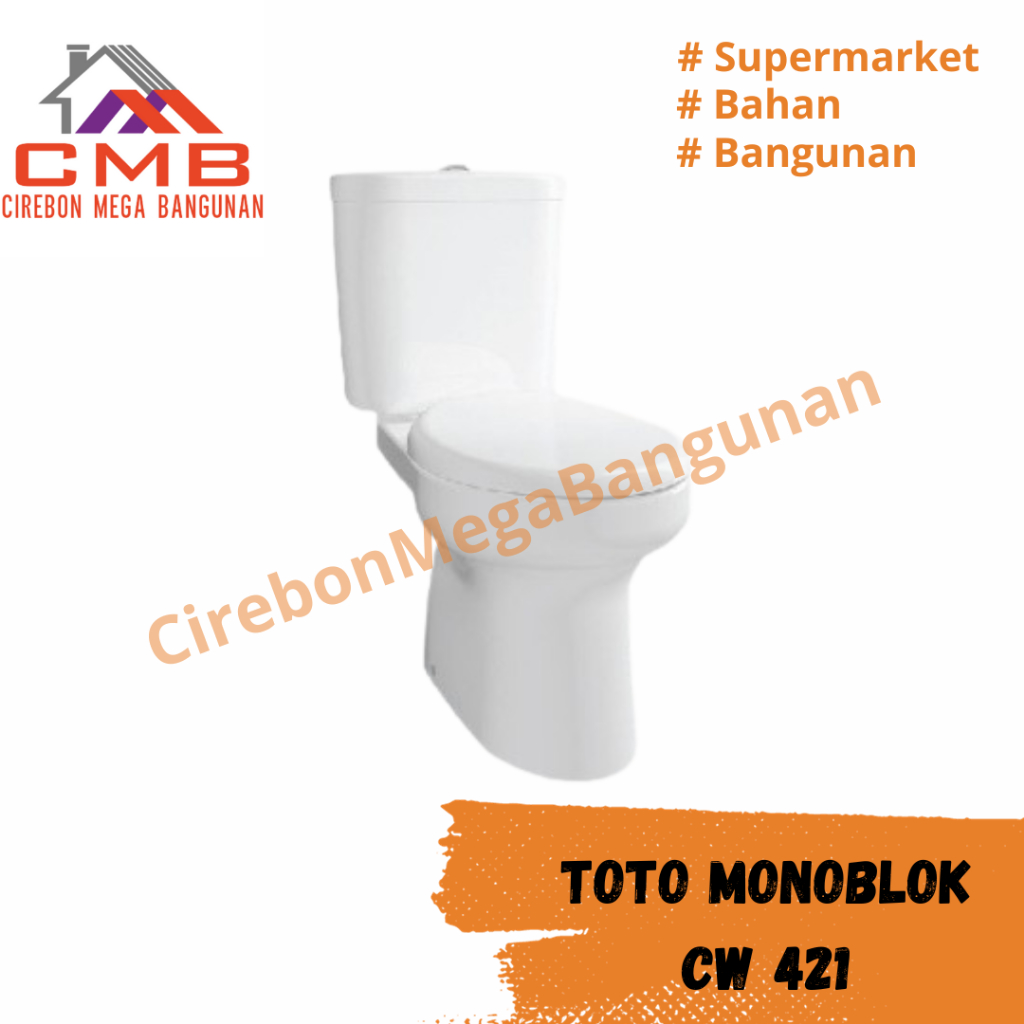 Jual TOTO MONOBLOK CW 421 PUTIH / KLOSET / TOILET / MONOBLOK / TOTO CW ...