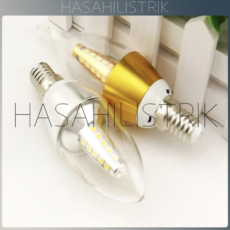 Jual Lampu Candle Led Bohlam Smd 5 Watt E14/E27 Putih Kuning Terang Bagus | Shopee Indonesia