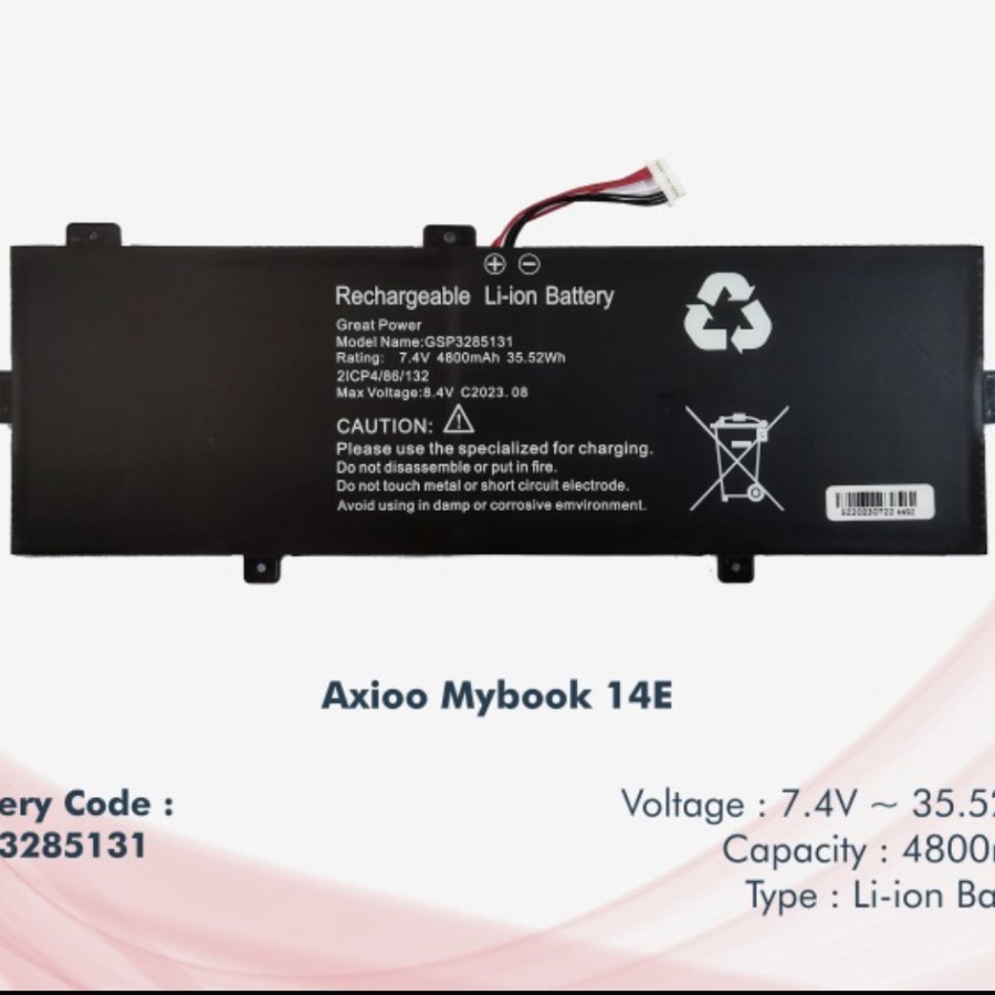 Jual Baterai Axioo Mybook 14E CG14D01 NBAX21TBMR6 NBAX21T GSP3285131 7 ...