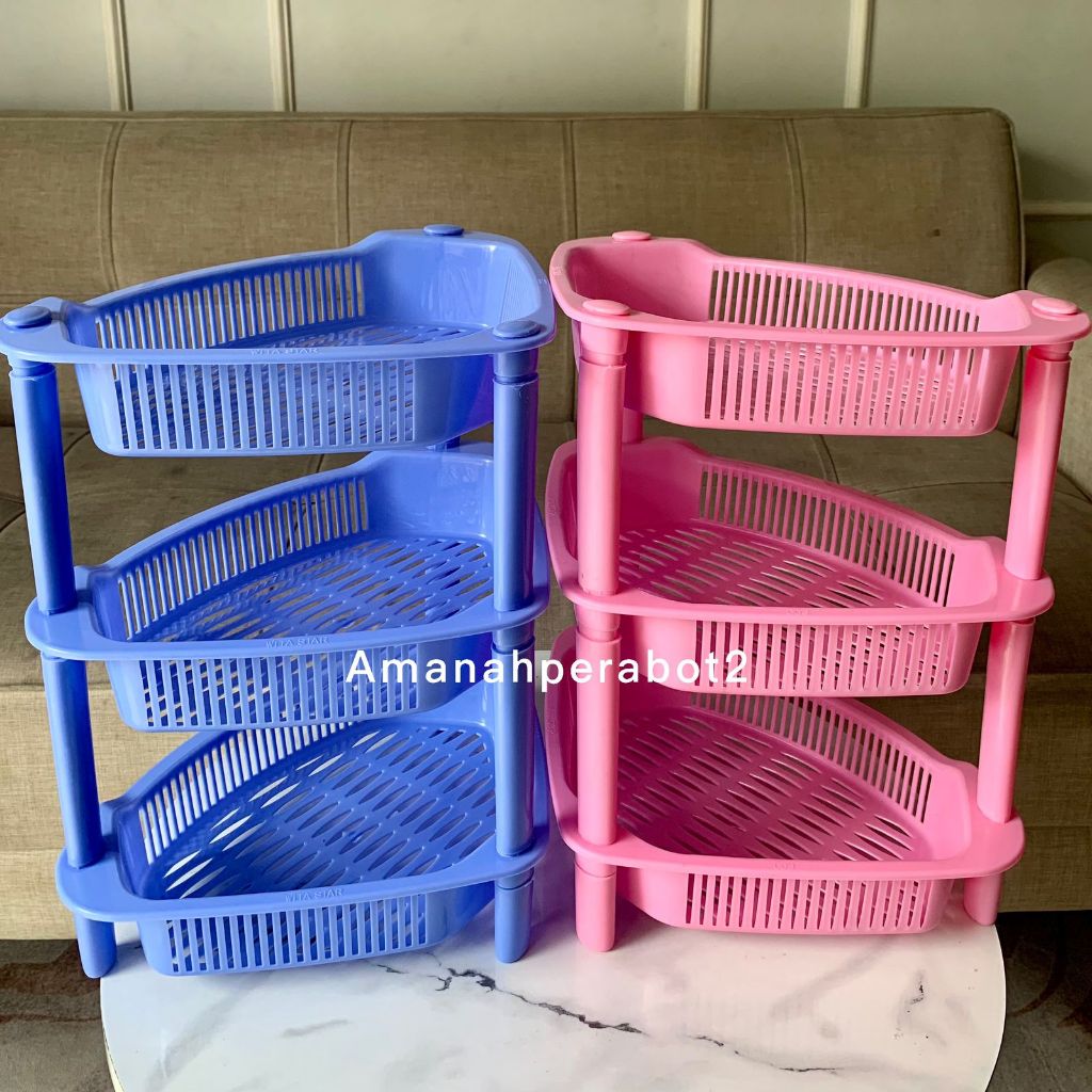 Jual RAK SUDUT RAK SEGITIGA DAPUR RAK BUMBU RAK MAKEUP SUSUN 3 | Shopee ...