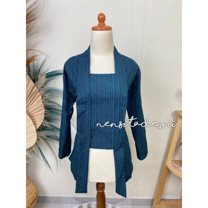 Jual [Hijau] Kebaya Lurik / Baju Jawa Lurik - Premium, Katun Prasojo | Shopee Indonesia