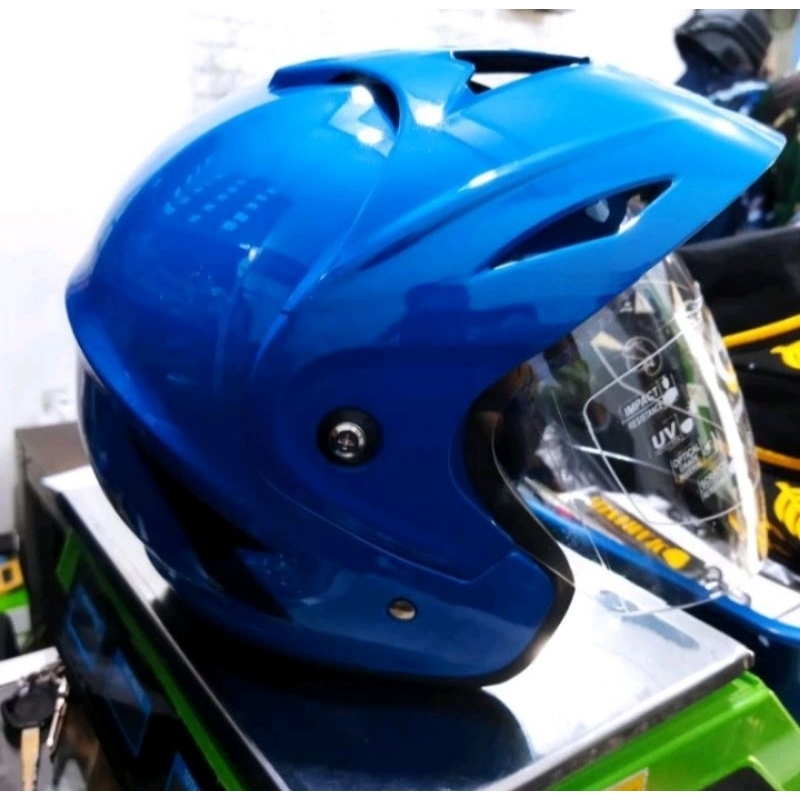 Jual Helm Motor Biru Standar TNI AL Blue Mild | Shopee Indonesia