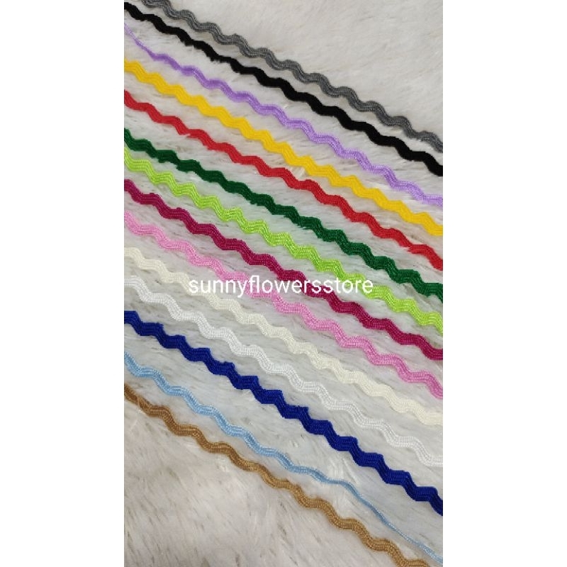 Jual Renda zig -zag/ biku biku lebar 0,5 cm isi 18 meter | Shopee Indonesia