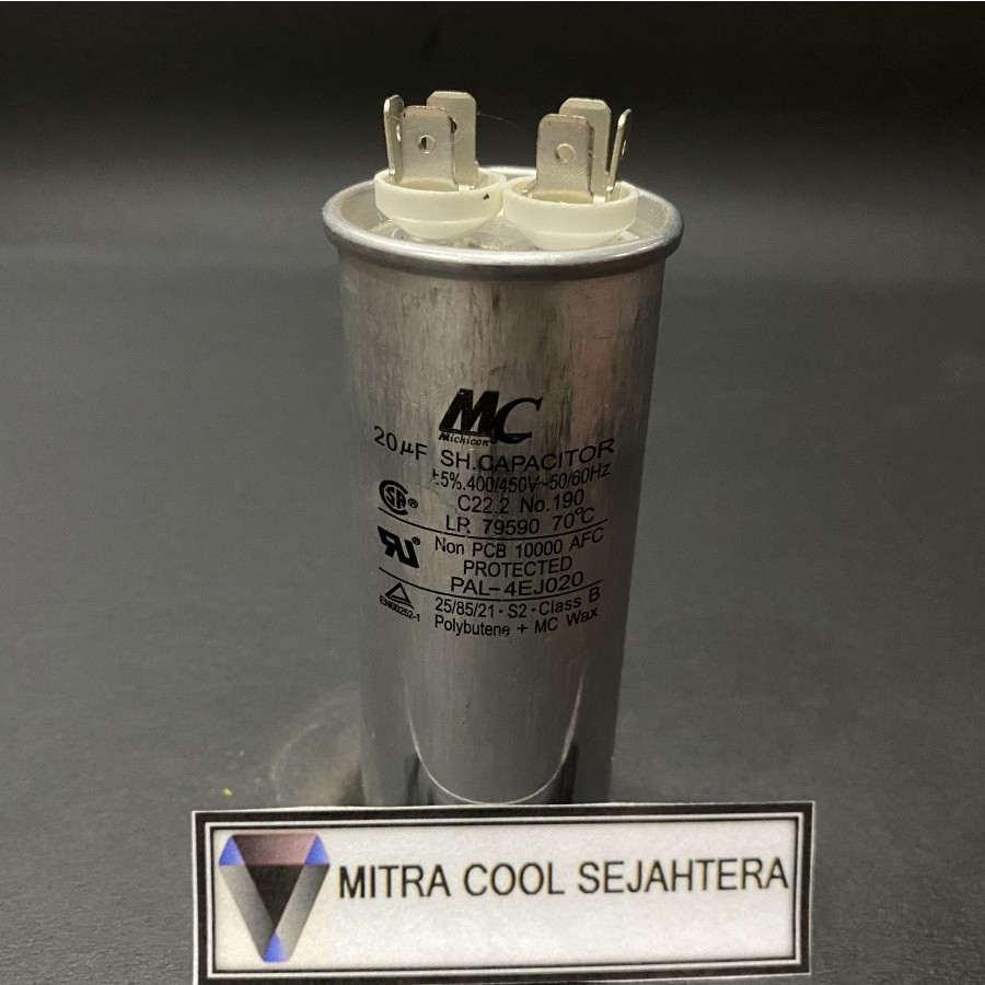 Jual KAPASITOR AC / CAPACITOR AC LG 2 KAKI 20 UF ( MERK MC ) 20 MIKRO | Shopee Indonesia