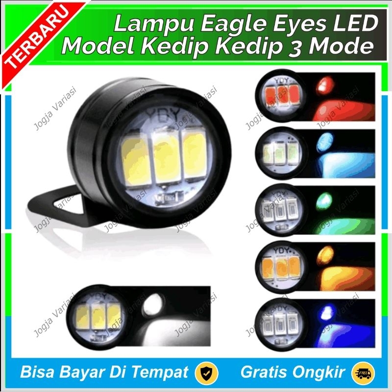 Jual EAGLE EYE LAMPU MATA ELANG LED KEDIP 3 MODE + BREKET | Shopee Indonesia