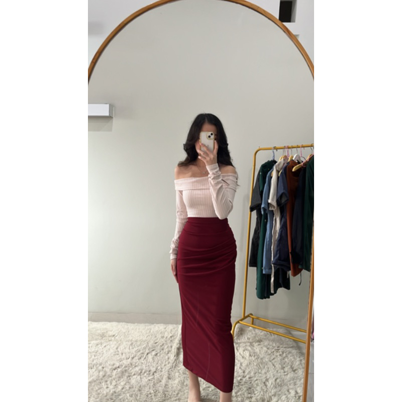 Jual LACHEL Nadine Knit Midi Skirt | Shopee Indonesia
