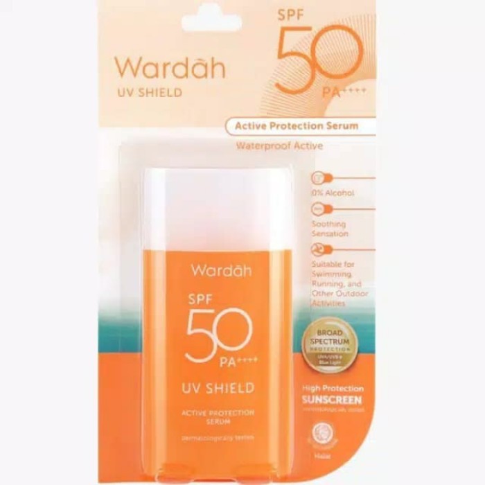 Jual Wardah UV Shield Active suncreen Protection Serum SPF 50 ( orange ...