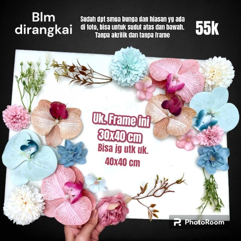Jual DIY Rangkaian Bunga Mahar Anggrek TANPA frame acrylic Mawar ...