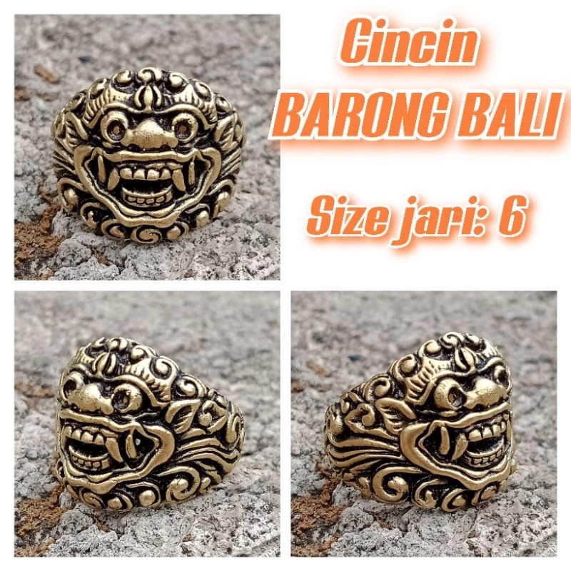 Jual cincin ukir Barong Bali Kuningan perunggu cincin jadul majapahit ...