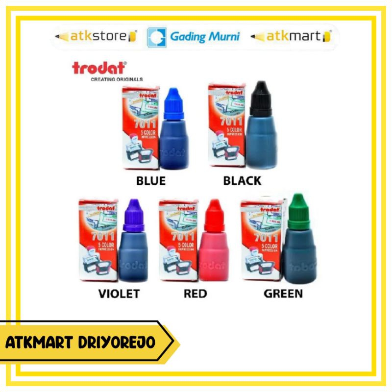 Jual TINTA STEMPEL FLASH 10ML TIPE 7011 TRODAT WATERPROOF UNTUK KERTAS ...