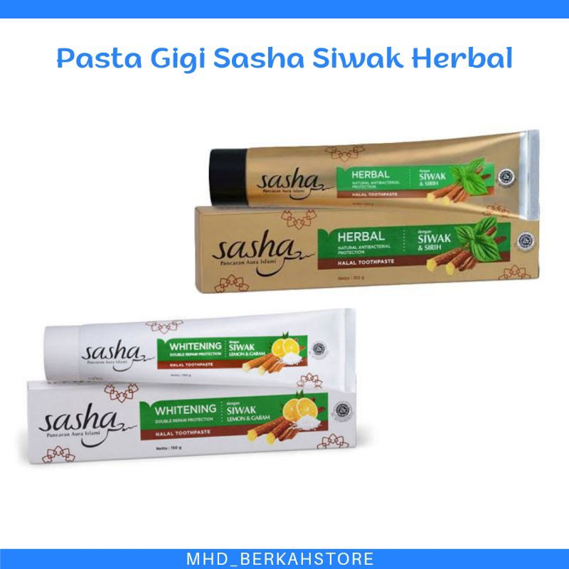 Jual Pasta Gigi Sasha Toothpaste Siwak 65gr Halal Whitening Herbal ...