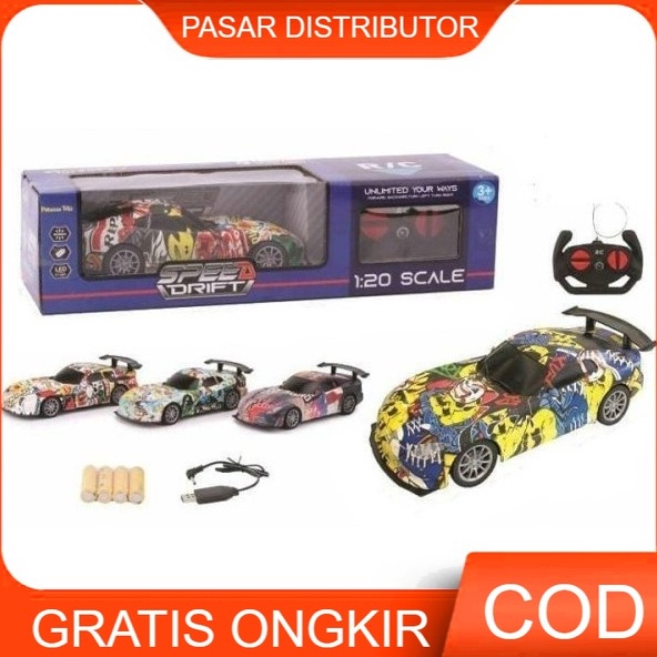 Jual Laris Mobil Remote Control WarnaWarni Mobil RC Speed Drift 4 ...