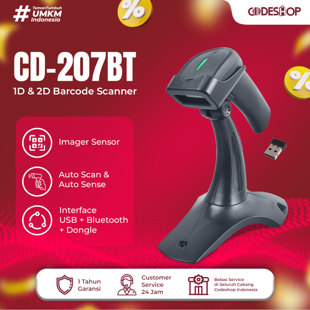 Jual PINDAI BARCODE !!! Wireless Bluetooth 2D Laser Barcode Scanner ...