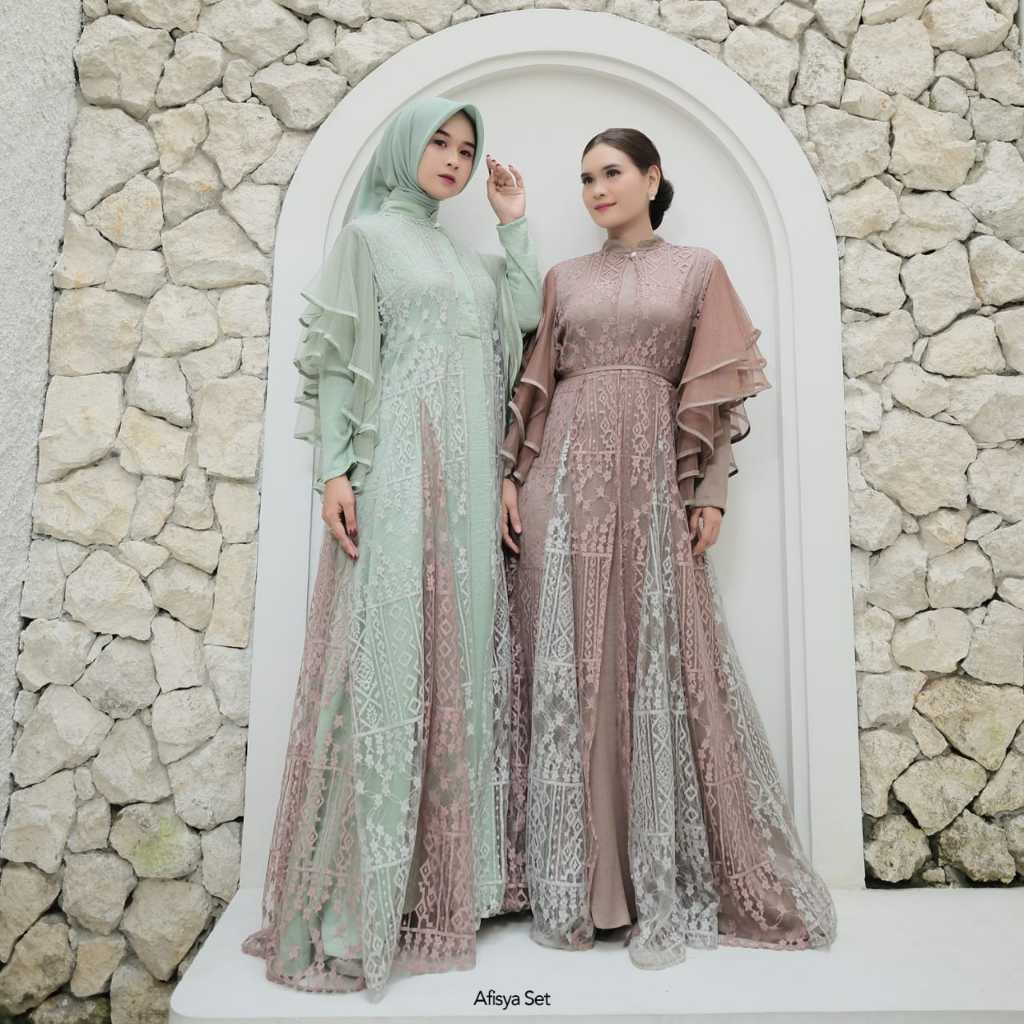 Jual AFISYA SET DRESS MISS AISYAH FASHION SEQUIN IMPOR MIX ORGANZA ...
