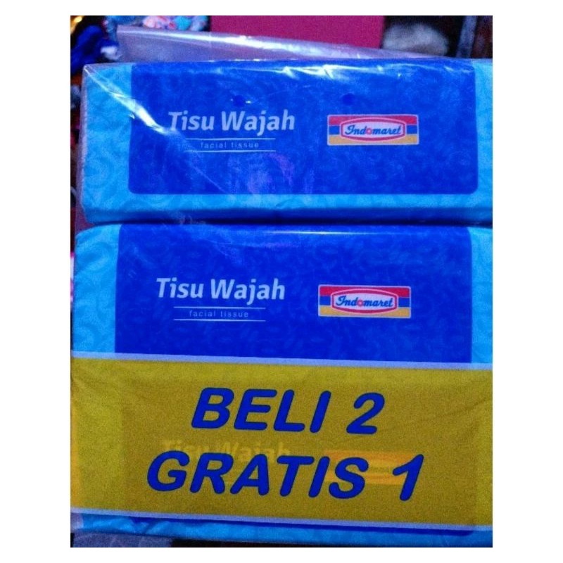 Jual tisu wajah indomaret beli 2 gratis 1 isi 3 kotak tisue dengan 2 ...