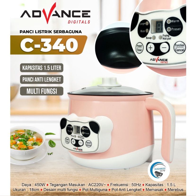 Jual Advance C-340 Warmer Steamer Cooker / Panci Elektrik 1.5 Liter 400 ...