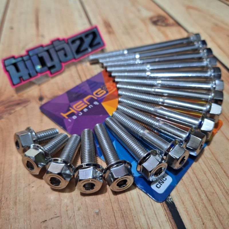 Jual baut 12 m8 model 2 kunci HEXAGON probolt original heng thailand | Shopee Indonesia